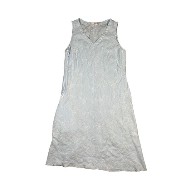 cut loose | Dresses | Cut Loose Linen Sleeveless Shift Dress Blue White ...